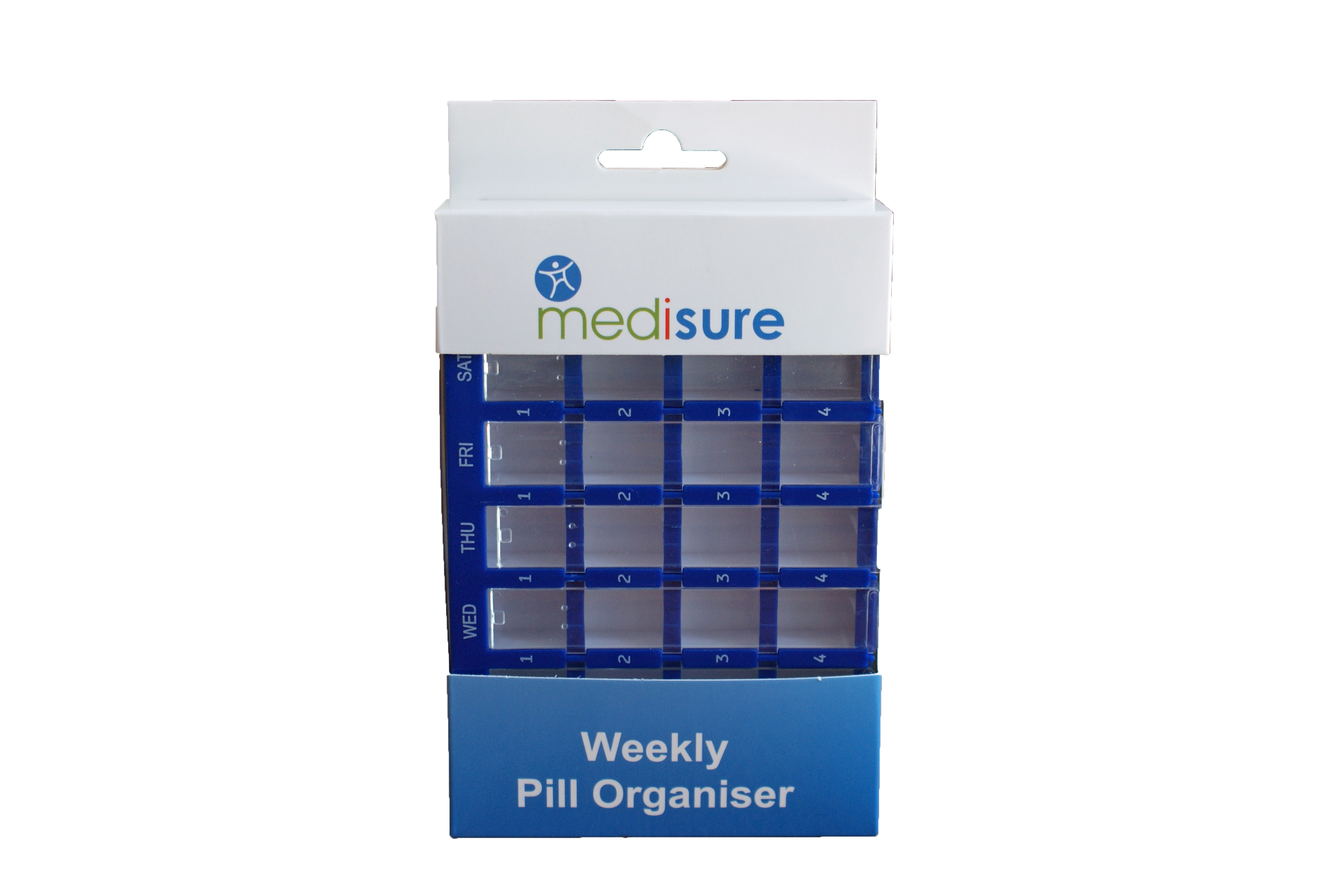 PILL ORGANISER SLIDE COVER 28 COMPARTMENT BLUE/GREEN – Sure Health & Beauty